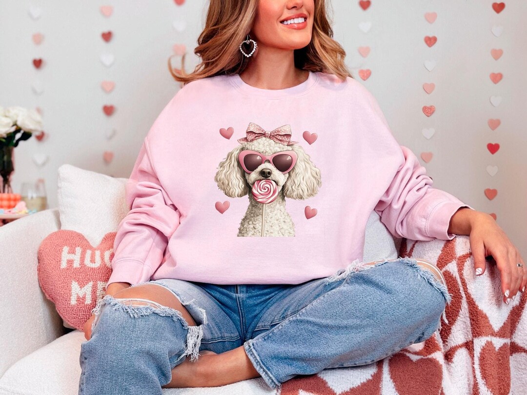 French Poodle Sweatshirt - Valentine's Day Hoodie - Valentine French ...