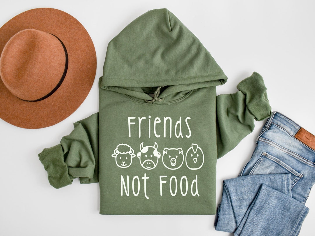Friends Not Food Vegan Hoodie - Animal Lover Gift - Etsy