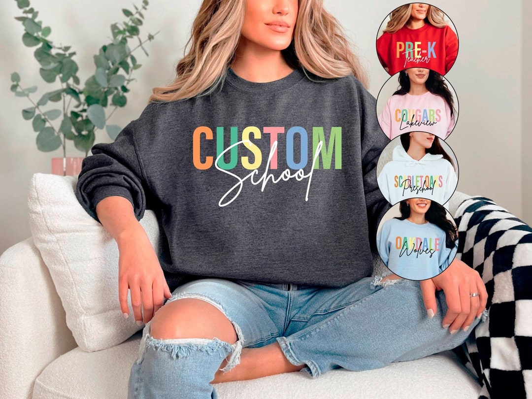 Custom School Spirit Sweatshirt: Personalized Team Mascot Hoodie - Etsy