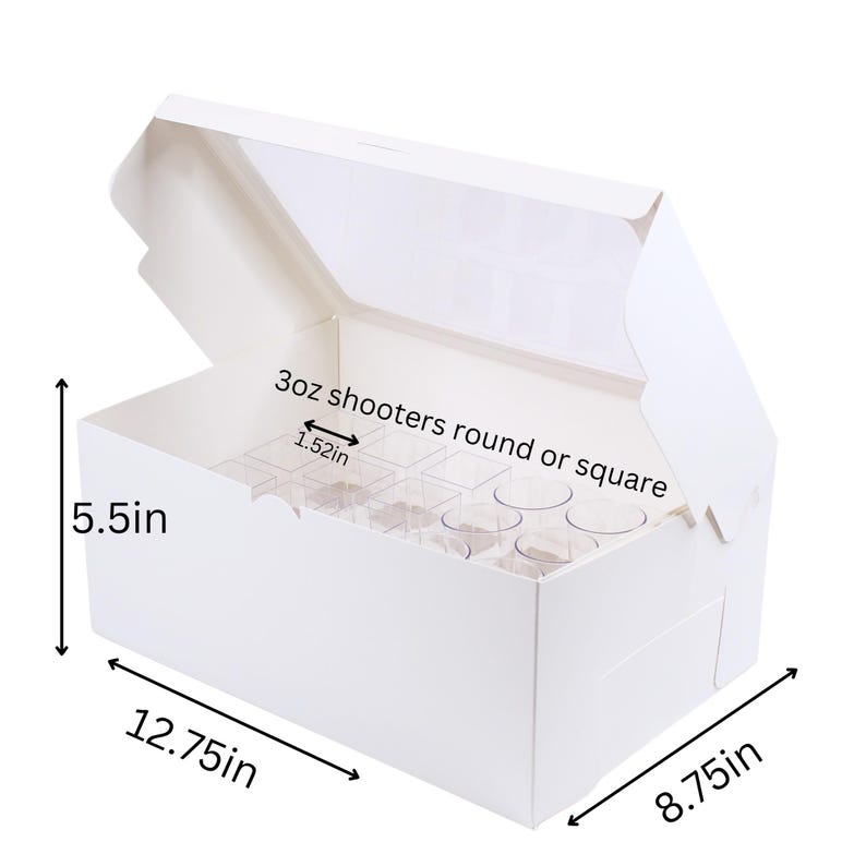 Dessert Shooter Box With 24 Cavities for 3oz Round and Square Shooter ...
