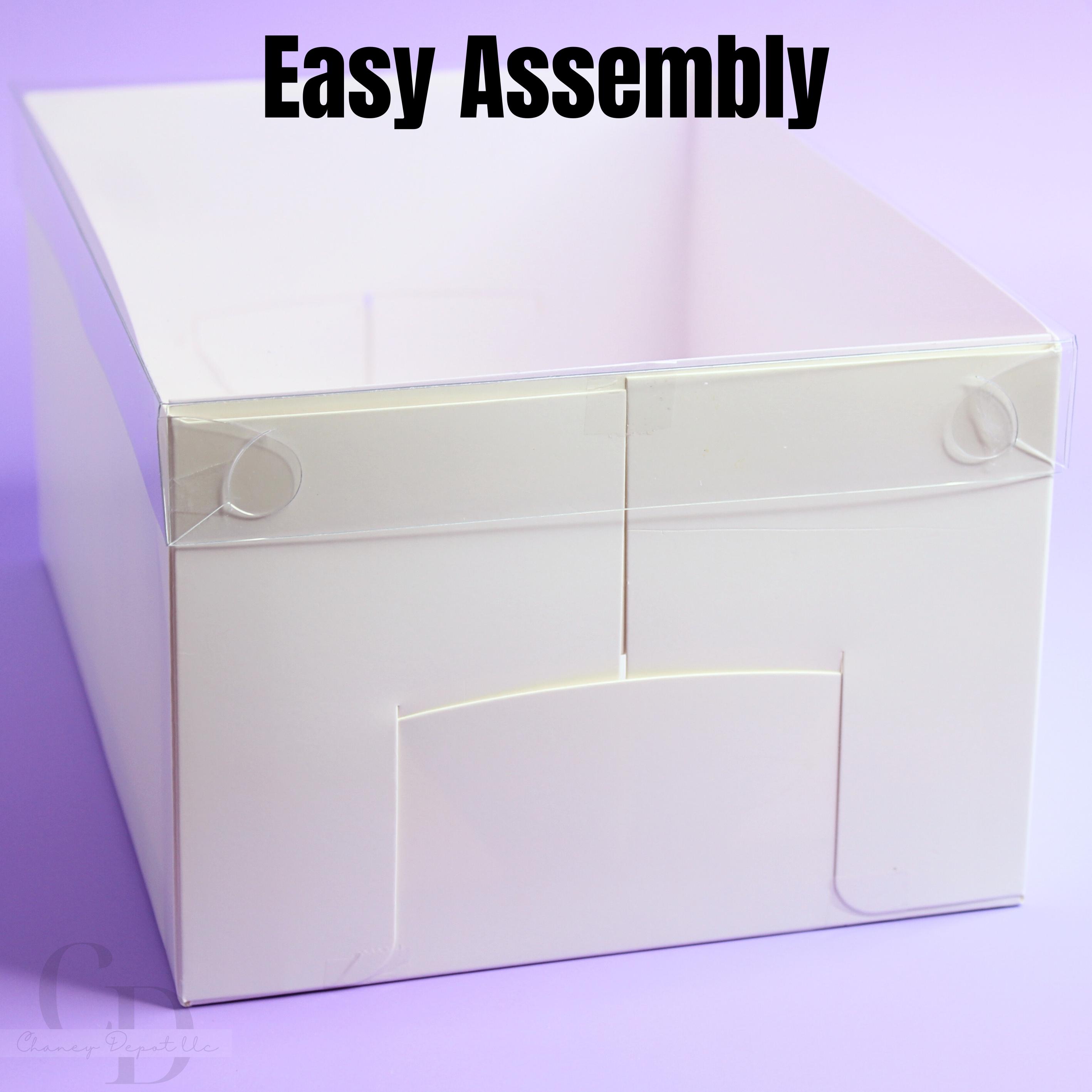 Bento Cake and 2 Cupcakes Box White Foldable Box With Clear Lid - Etsy