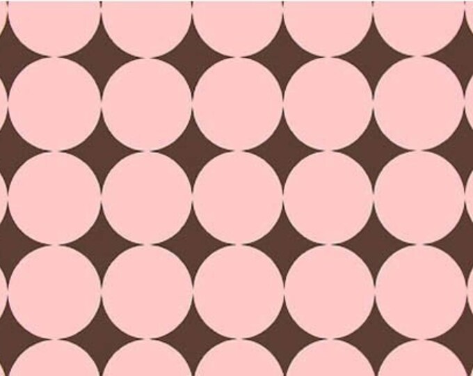 Pink Brown Dot Fabric - Mod Pink Dots - Neapolitan Fabric - Cocoa Pink ...