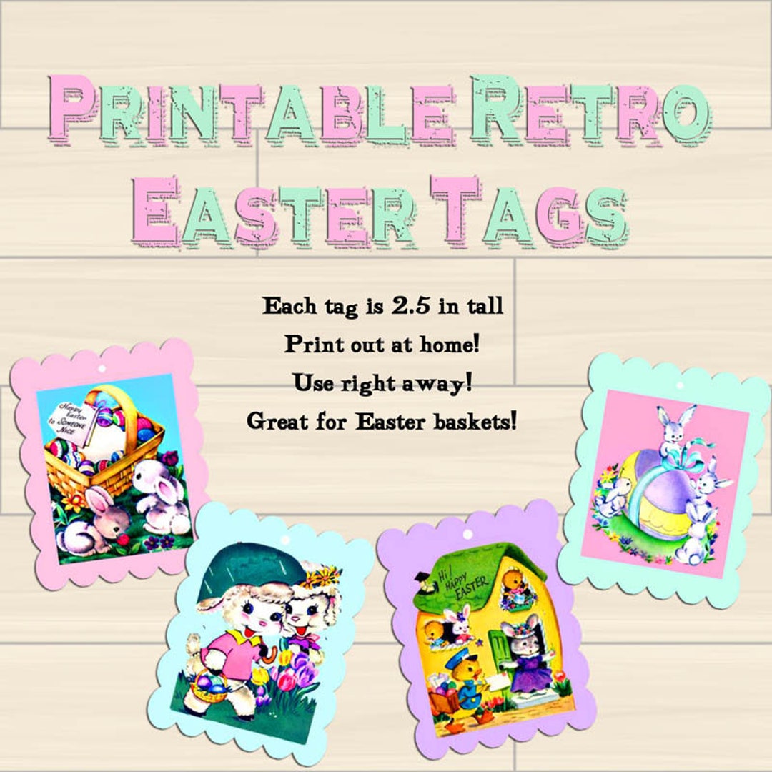Easter Gift Tags, Instant Download Printable Tags, Vintage Digital ...