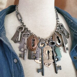 Vintage Skeleton Key & Door Escutcheon Hardware Industrial Style ...