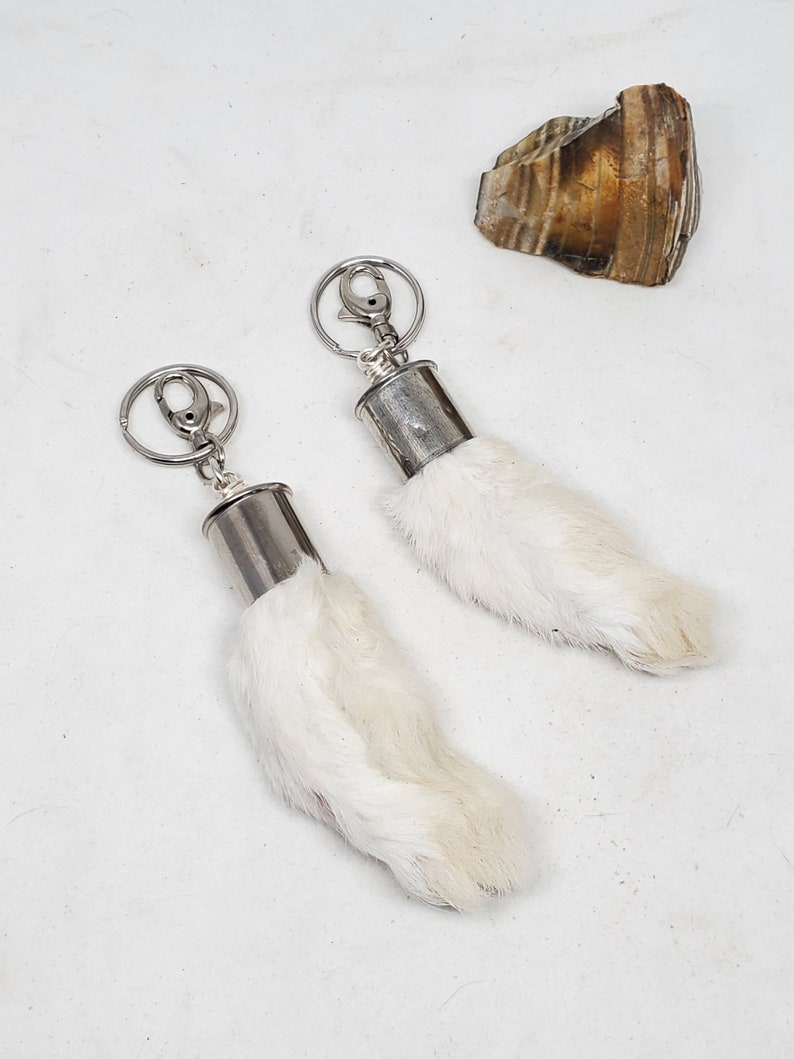 Lucky Rabbits Foot Key Chains or Key Rings 12 Gauge - Etsy