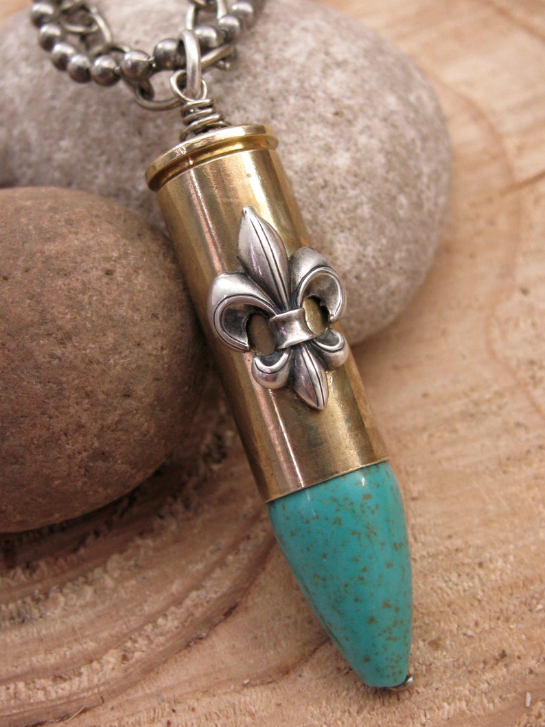 Turquoise Jewelry Bullet Necklace Bullet Jewelry - Etsy