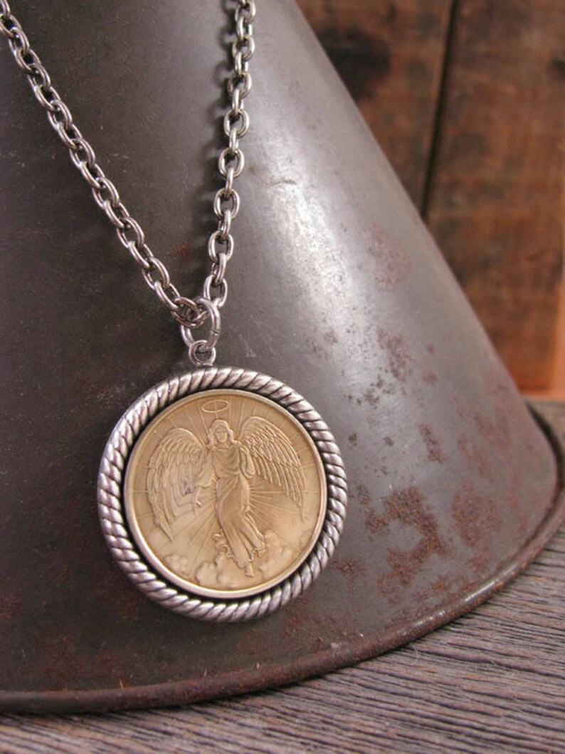 Guardian Angel Coin Necklace Coin Jewelry Gift for Her | Etsy