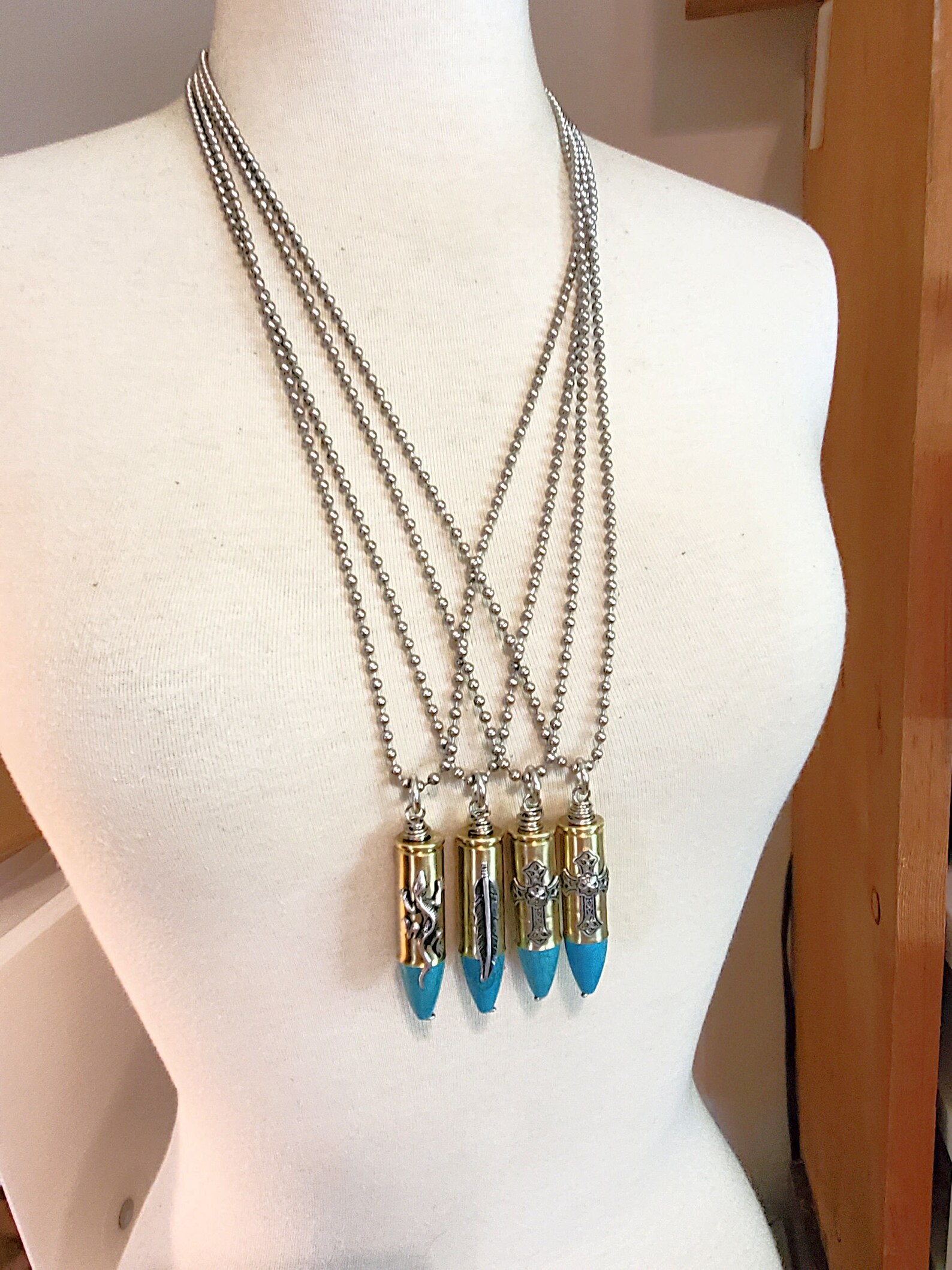 Turquoise Jewelry Bullet Necklace Bullet Jewelry - Etsy