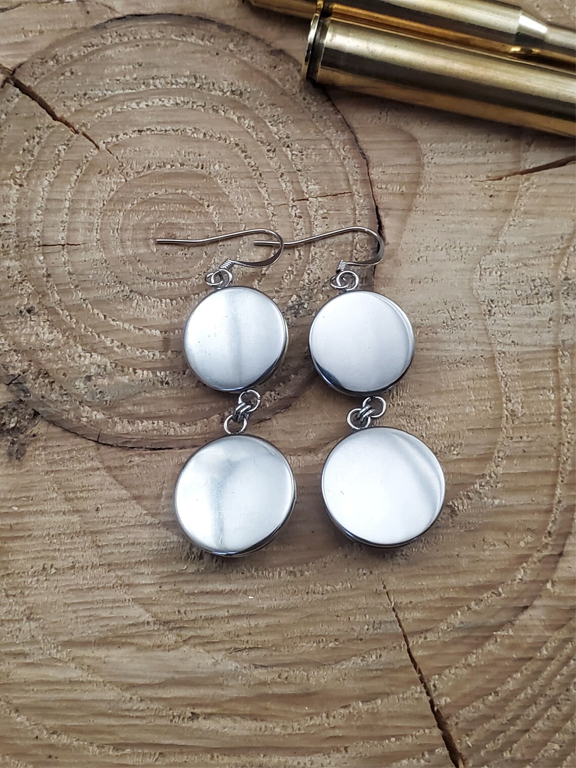 Bullet Jewelry Shotshell Earrings Double Brass Shotshell - Etsy