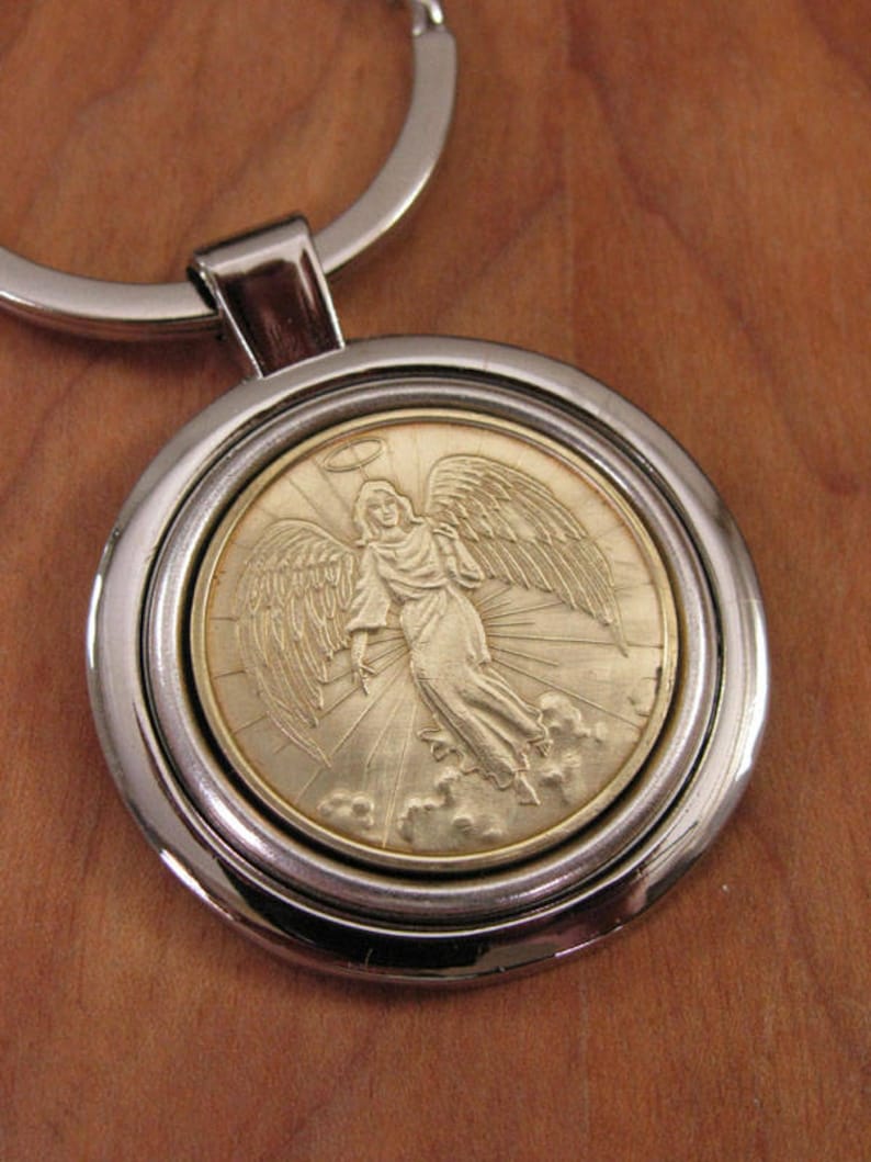 Angel Coin Guardian Angel Coin Key Ring / Key Chain Gifts - Etsy