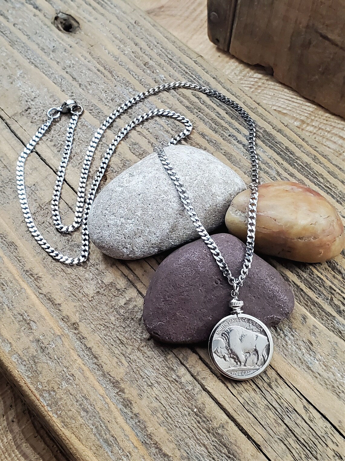 BUFFALO NICKEL Coin Necklace UNISEX Men or Ladies Coin | Etsy