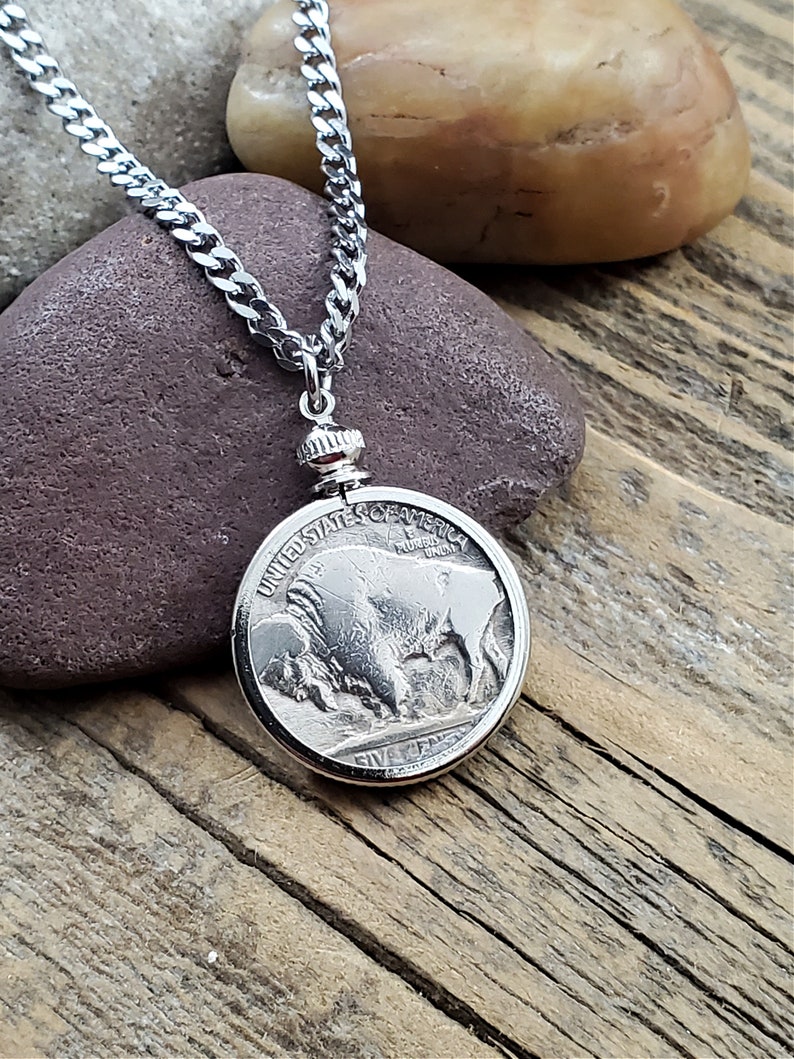 BUFFALO NICKEL Coin Necklace UNISEX Men or Ladies Coin | Etsy