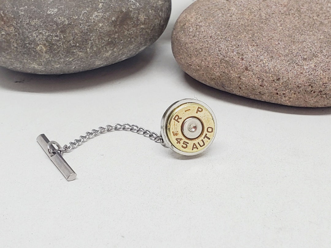Men's Suit Accessories - Bullet Tie Tack With Chain - Men's Bullet ...