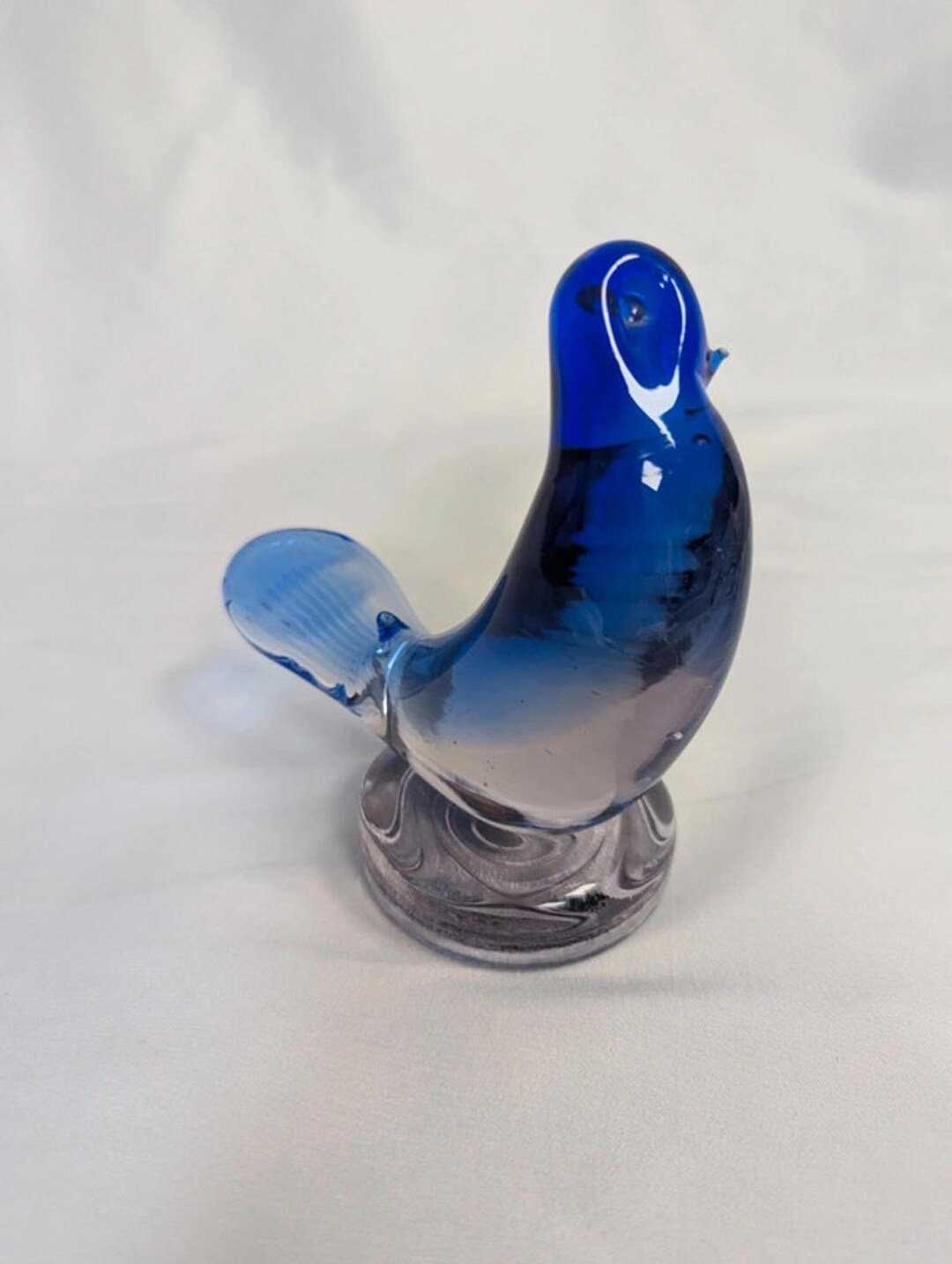 Vintage Mid Century Glass Bluebird Shelf Decoration/paperweight Murano ...
