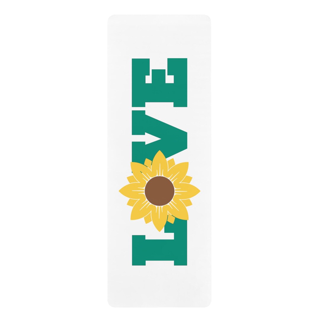 Sunflower LOVE Yoga Mat Sunflower Yoga Mat Yogi Lover Gift for Yoga ...