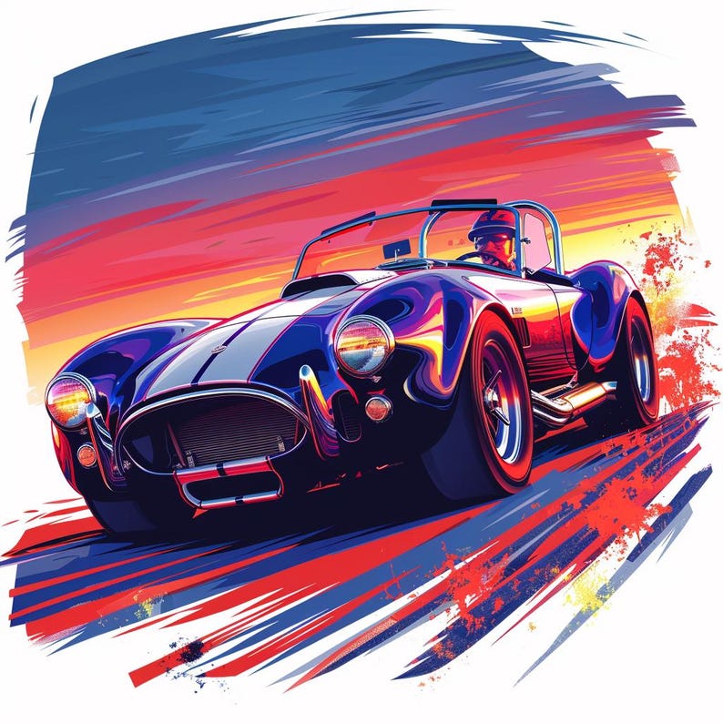 24 Vintage Racing Car Clipart, Classic Car Illustration, Retro Sports ...