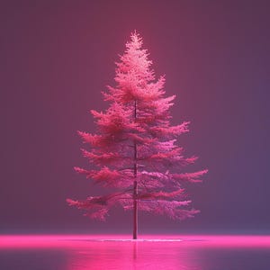 24 Neon Pink Christmas Tree Clipart, Holiday Decor Illustration, Winter ...