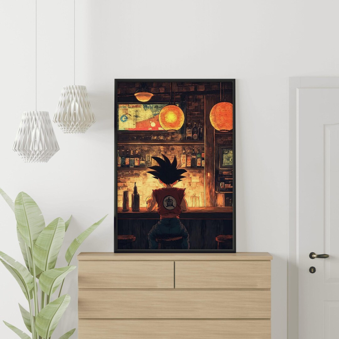 Goku Beer Bar Print,retro Style Wall Art,beer Poster,print,funky, Funny ...