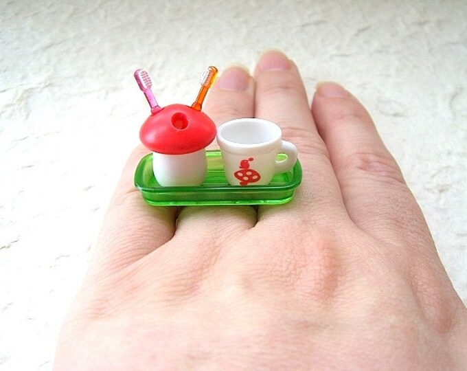 Kawaii Cute Japanese Ring-toothbrushes and A Cup - Etsy