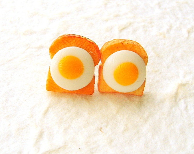 Toast Earrings Miniature Food Jewelry Toast and Eggs - Etsy
