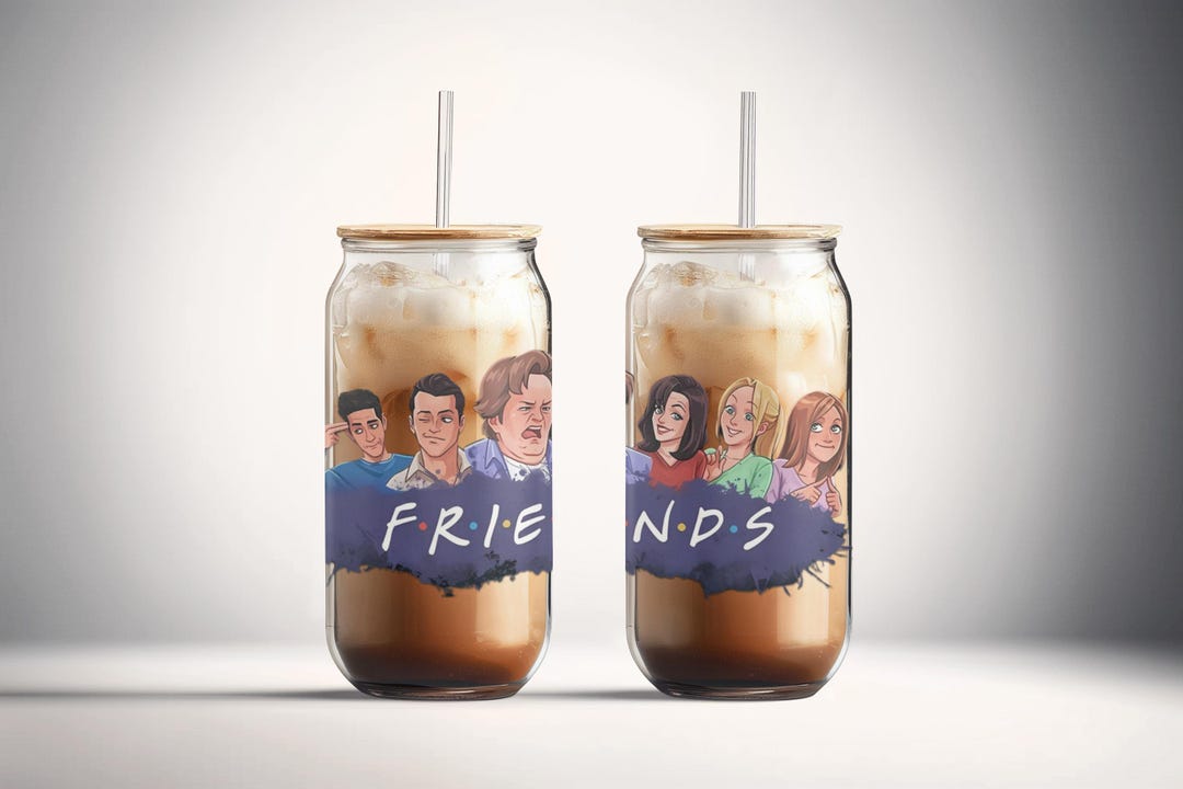 Friends Sipper Glass 16oz Rachel Green Chandler Bing Joey Tribbiani ...