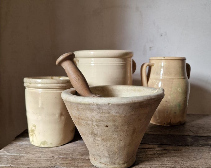 RESERVED Vintage Terracotta Pestle and Mortar - Etsy