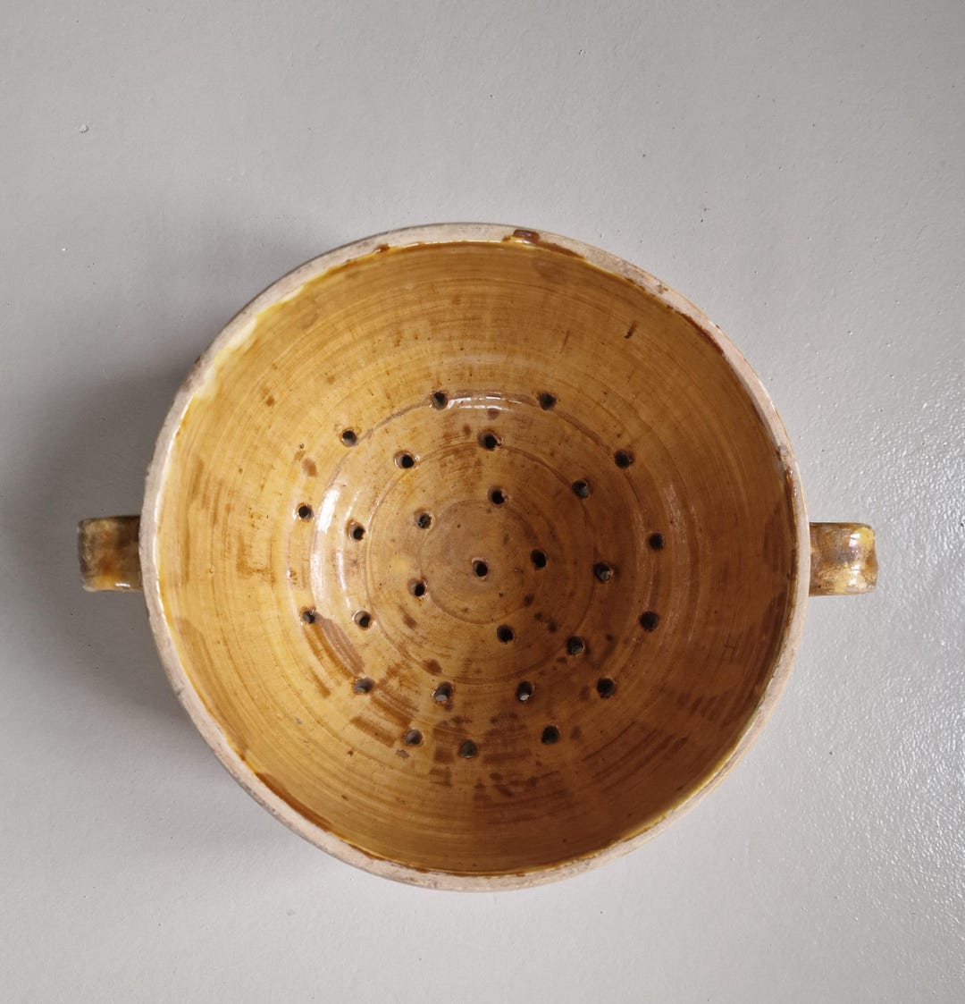 Vintage French Terracotta Ochre Colander. Antique Sieve. - Etsy