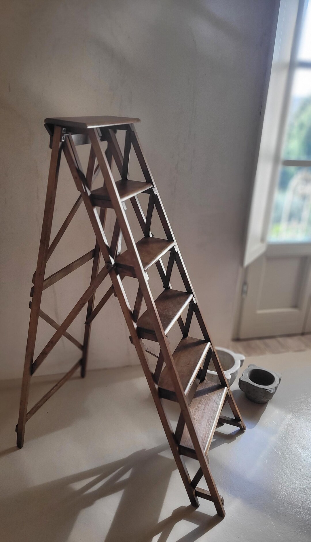 Antique Wooden Parisian Library Ladders - Etsy UK