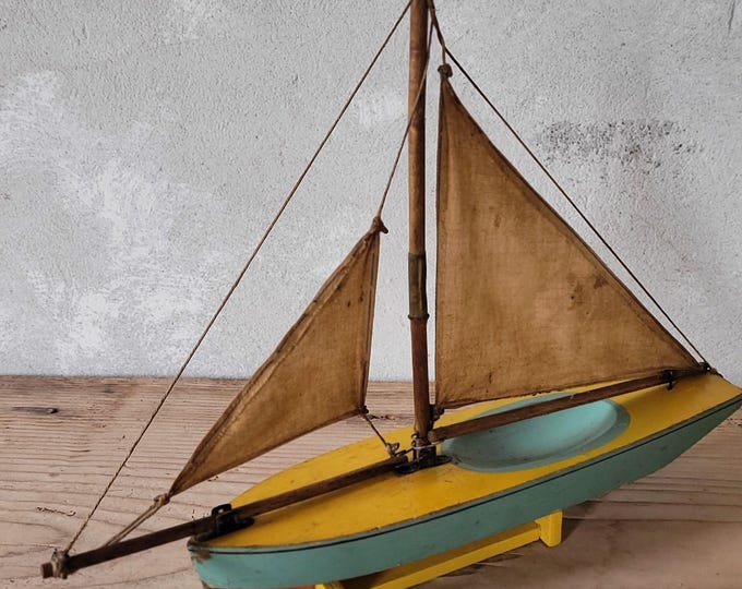 Vintage Wood Row Boat With Stand With Paddles - Etsy