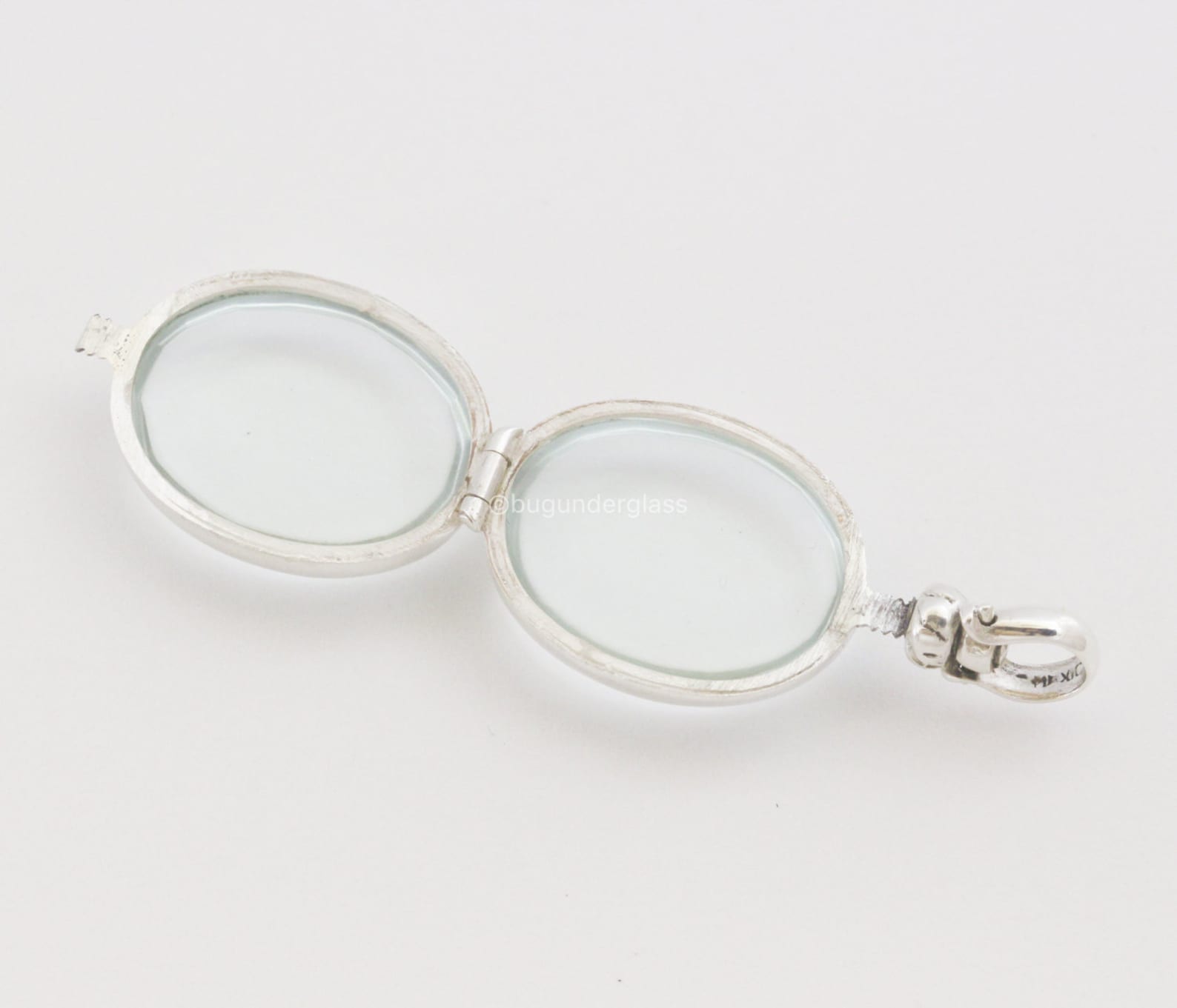 Small Oval Glass Locket Charm Sterling Silver 6 - Etsy