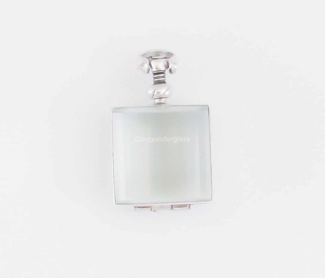 Small Square Glass Locket Keepsake Sterling Silver #7 - Etsy