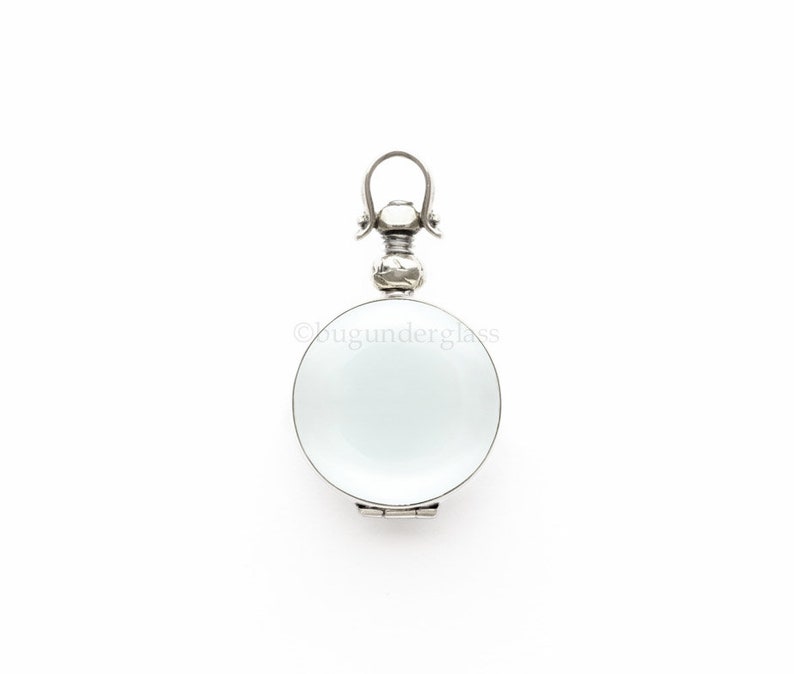 Small Round Glass Locket Sterling Silver Photo Keepsake 3 - Etsy