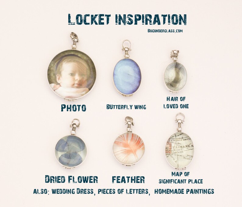 Sterling Silver Glass Photo Locket Double Sided Keepsake Pendant #2 - Etsy