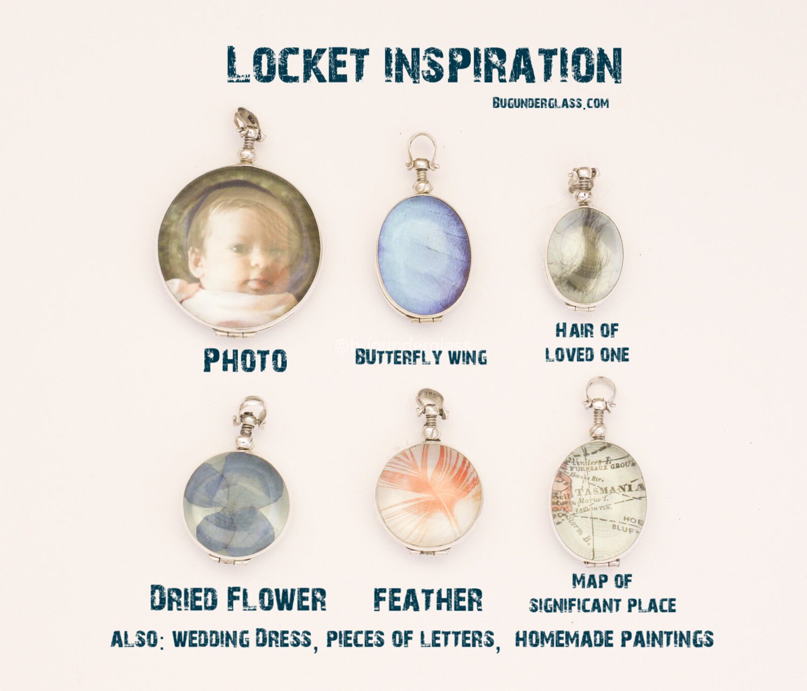 Teardrop Glass Locket Memento Sterling Silver 9 | Etsy