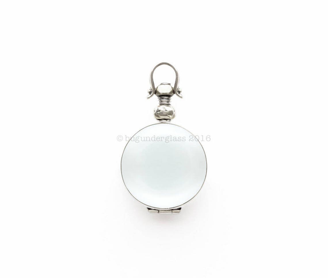 Small Round Glass Locket Sterling Silver Finding 3 - Etsy