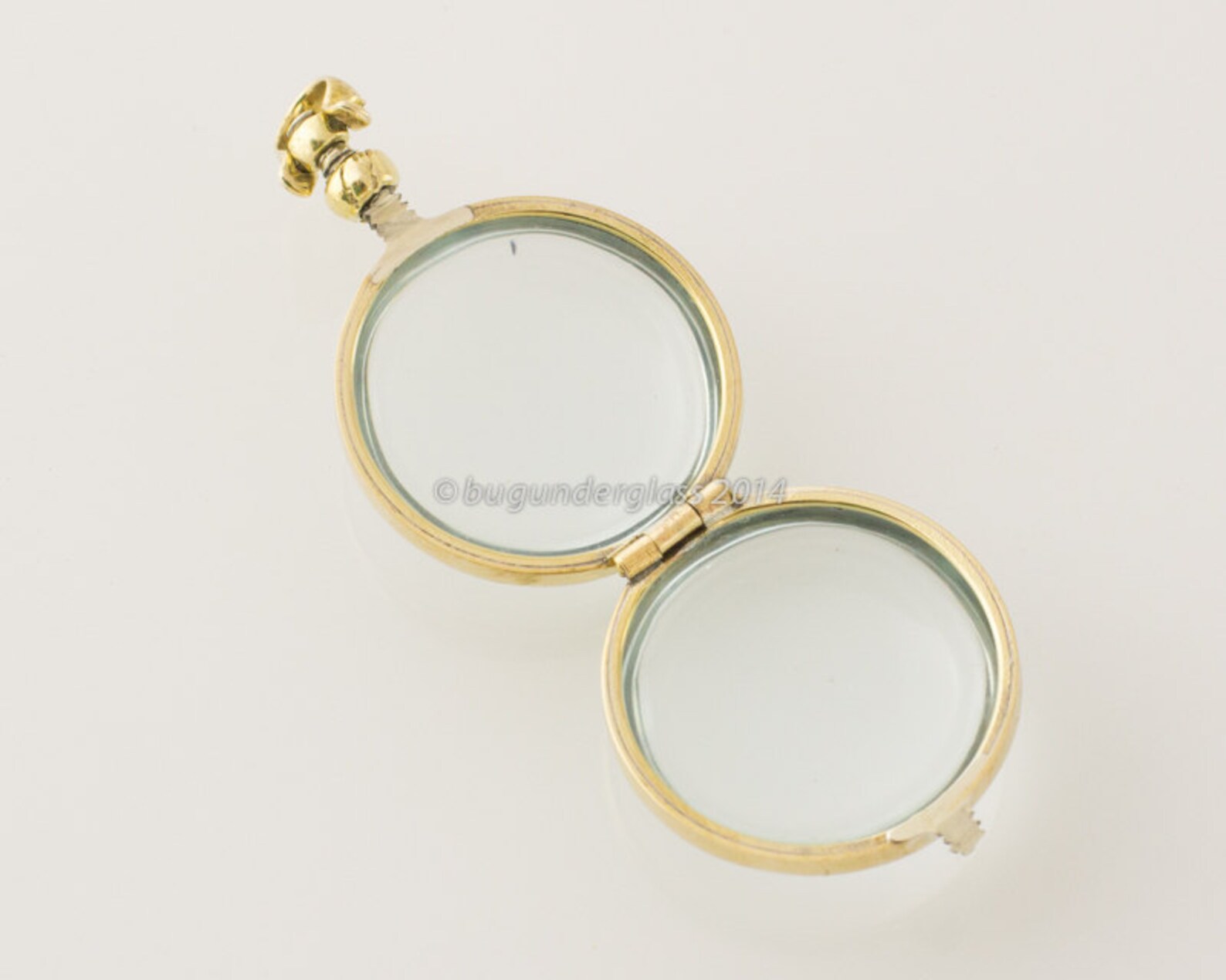 Round Glass Locket Brass Gold Colored Memento 22mm - Etsy