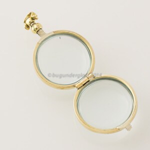Round Glass Locket Brass Gold Colored Memento 22mm - Etsy