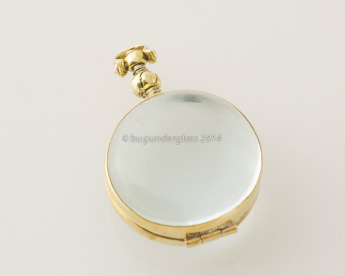 Round Glass Locket Brass Gold Colored Memento 22mm - Etsy