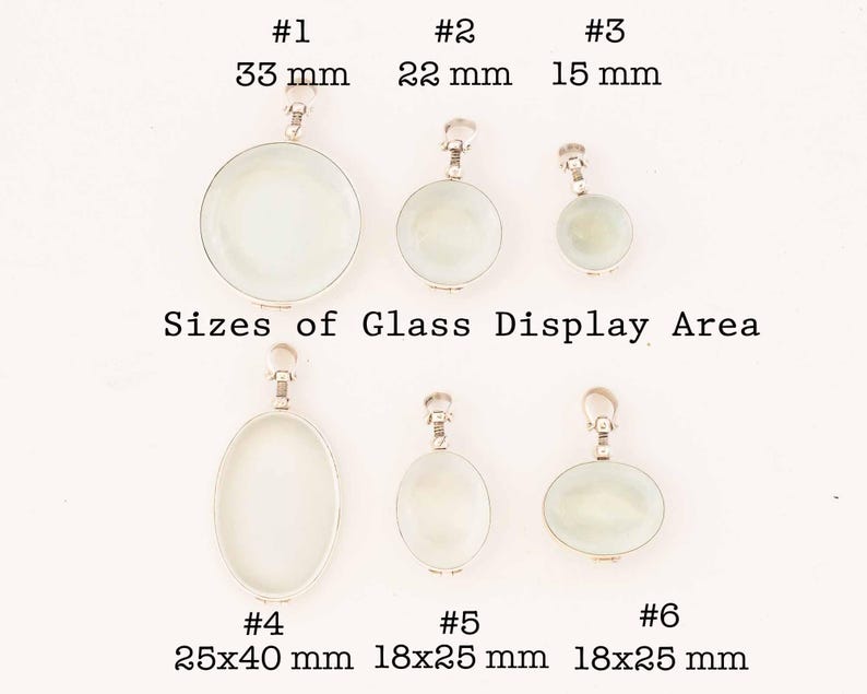 Sterling Silver Glass Photo Locket Double Sided Keepsake Pendant #2 - Etsy