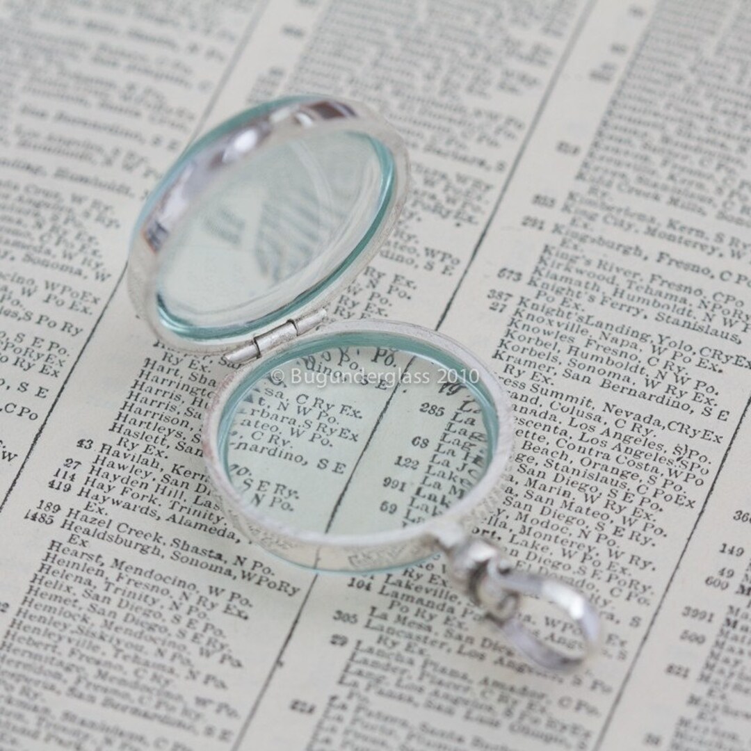 Sterling Silver Glass Photo Locket Double Sided Keepsake Pendant #2 - Etsy