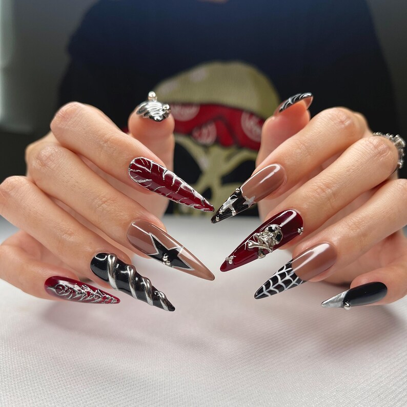 Gothic Pirate Press-on Nails Collection |NL44 - Etsy