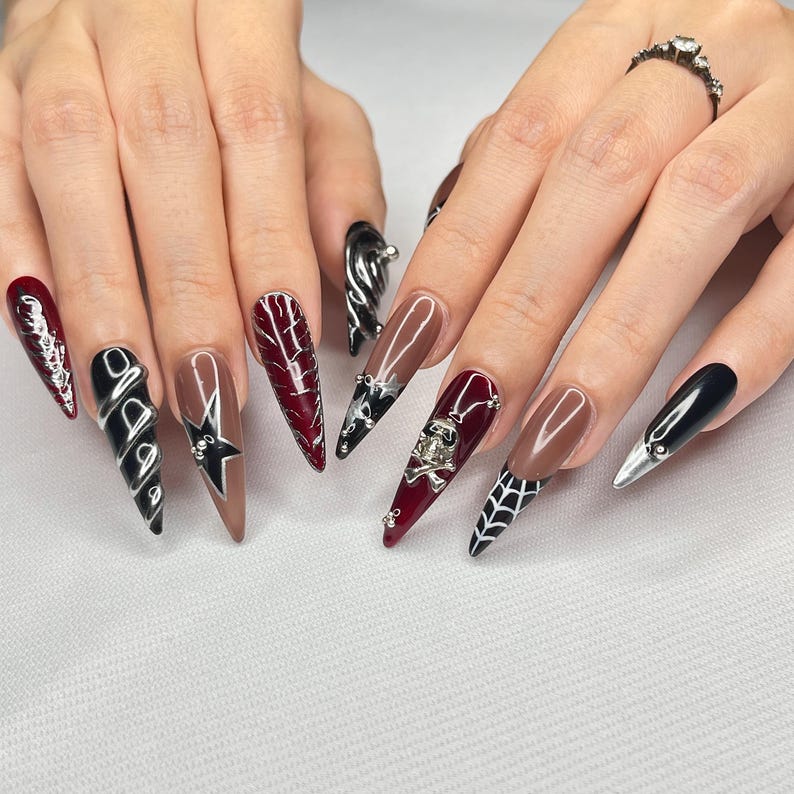 Gothic Pirate Press-on Nails Collection |NL44 - Etsy