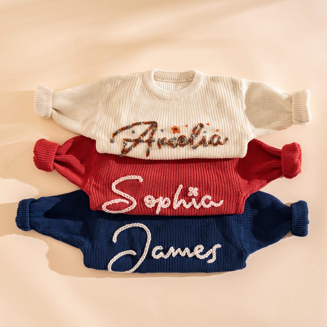 Personalized Baby Name Sweater Embroidered Children Sweatshirt ...