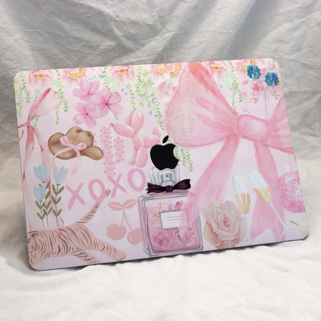 Pink Collage Bowknots Girl Hard MacBook Case Laptop Cover for MacBook ...