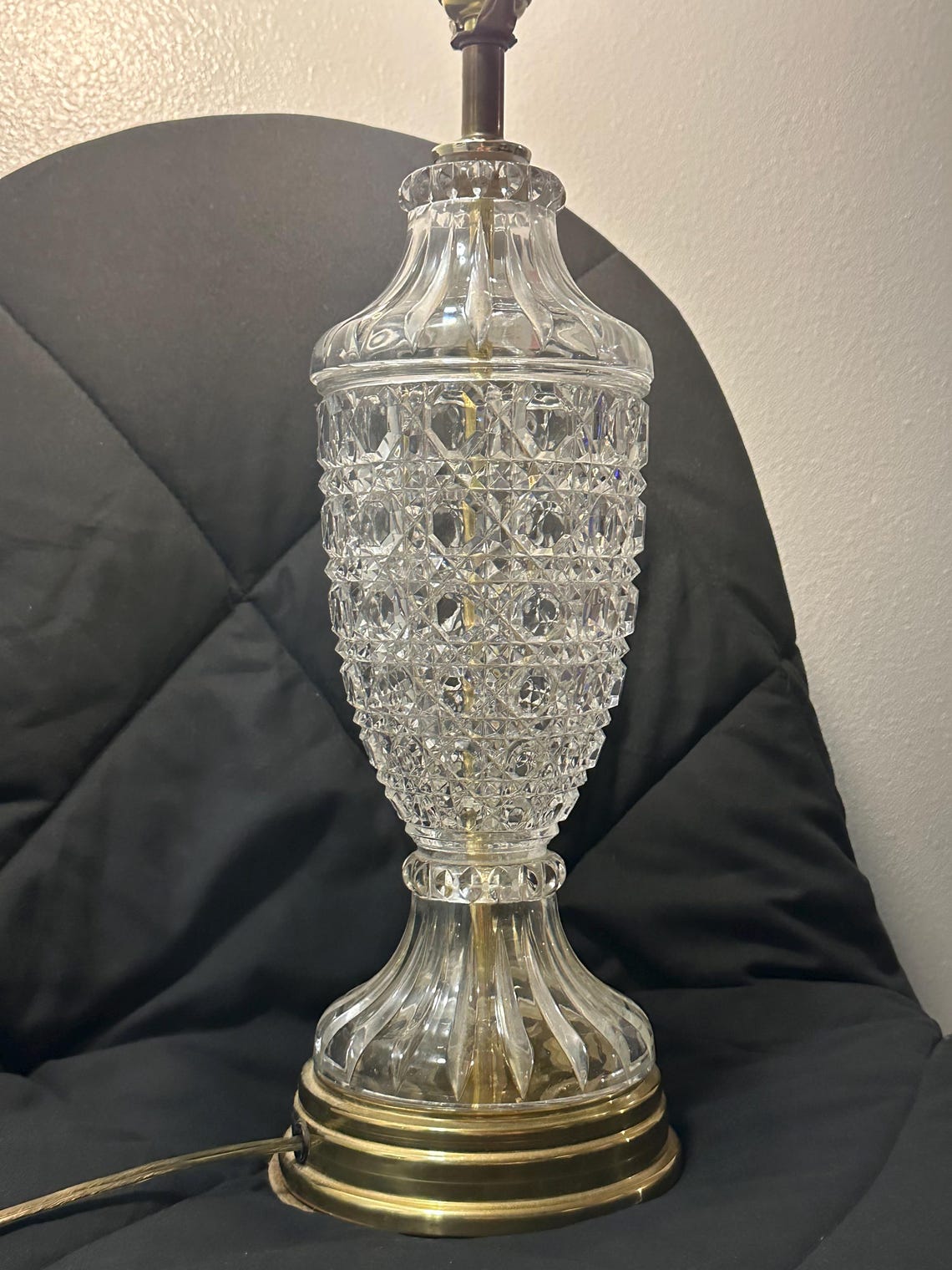 Vintage Crystal Lamp - Etsy