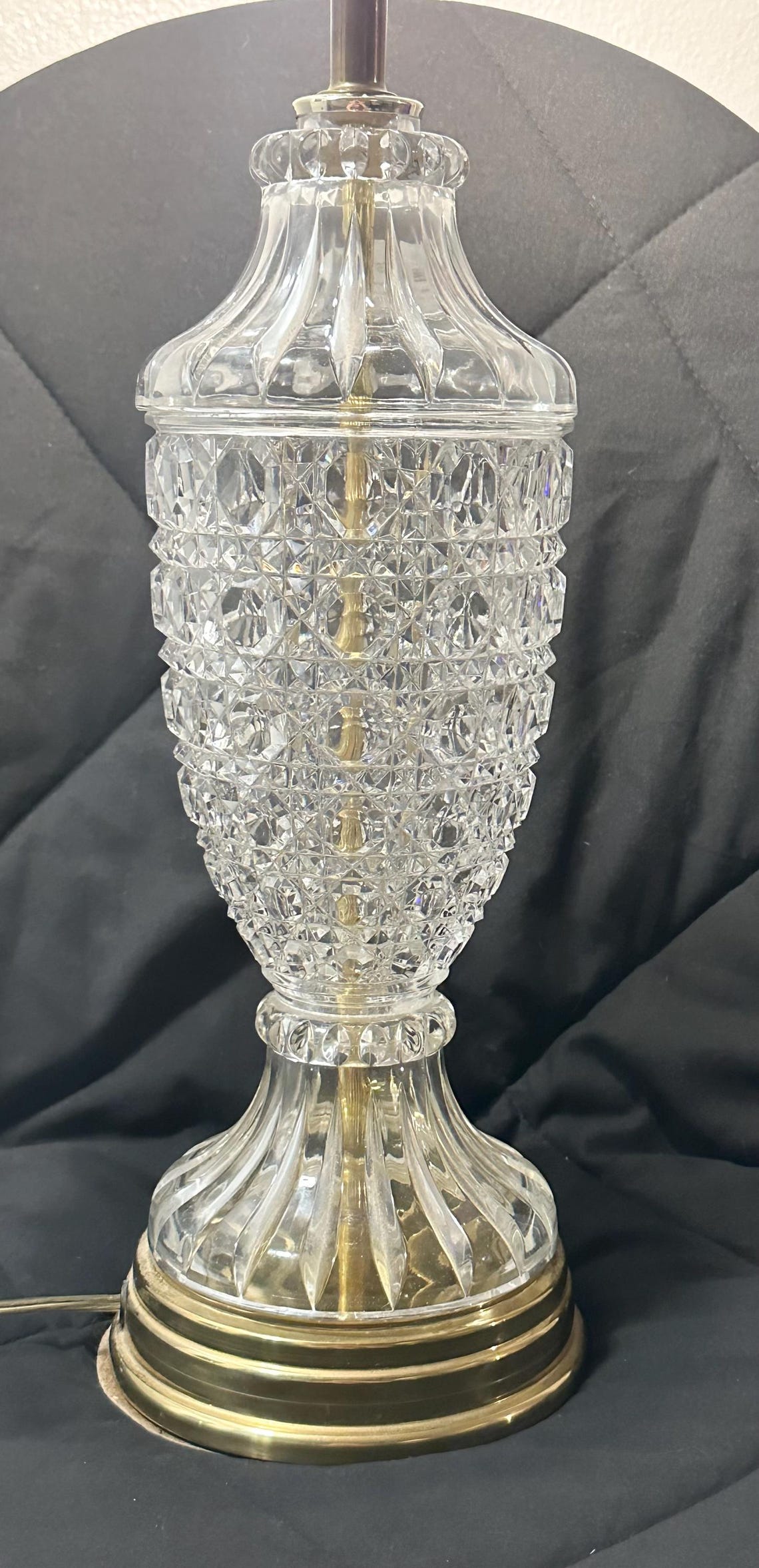 Vintage Crystal Lamp - Etsy