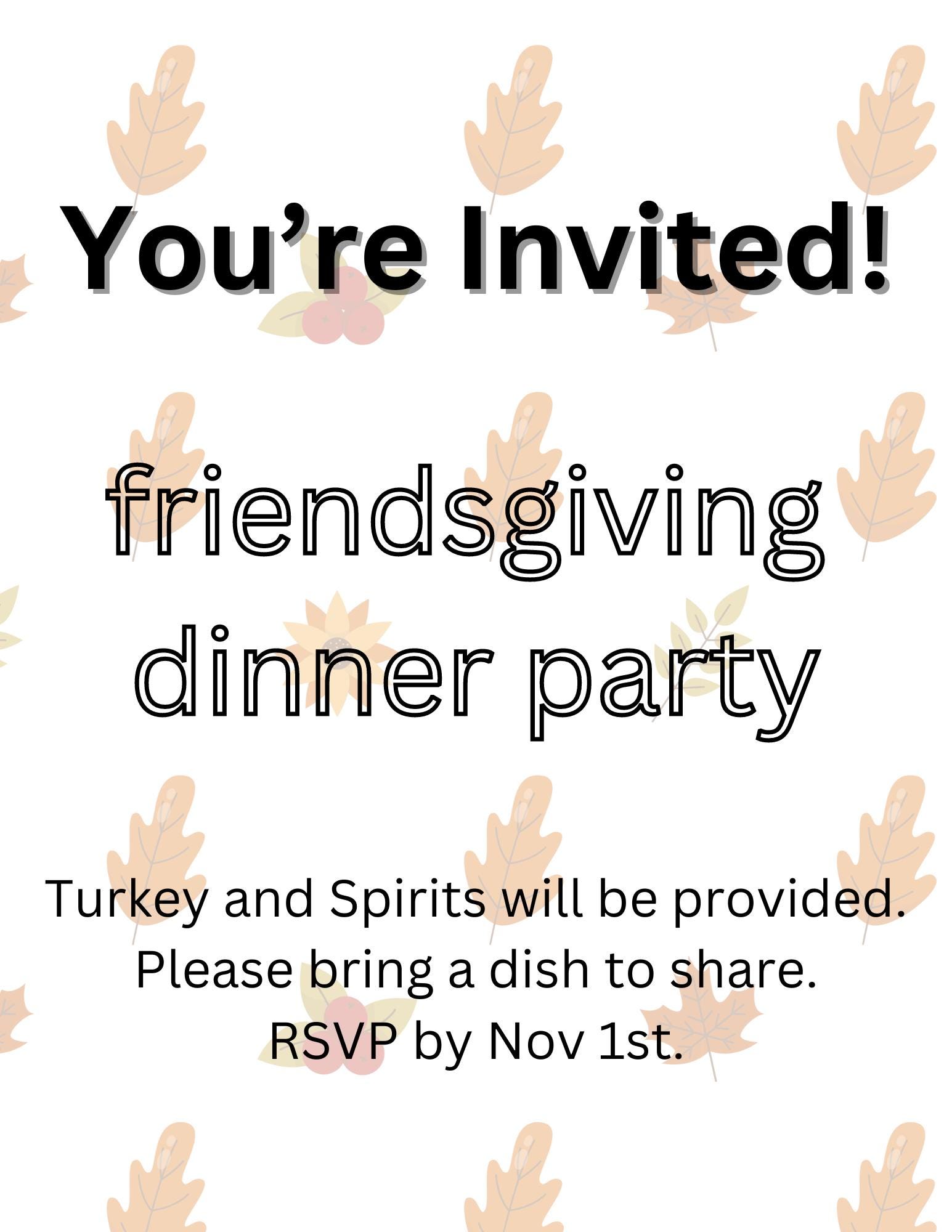 Friendsgiving Dinner Party Invitation - Etsy