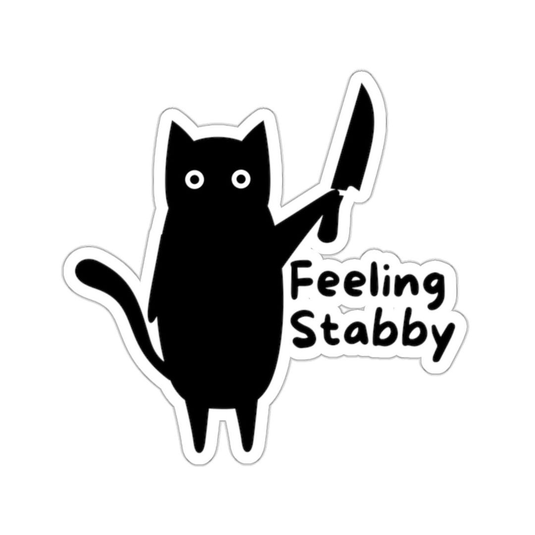 Feeling Stabby Black Cat Sticker for Spooky Halloween - Etsy