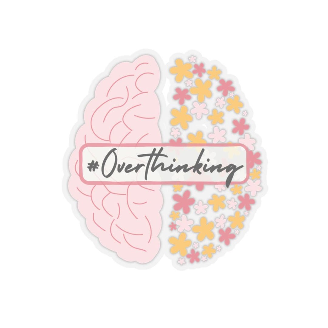 Hashtag Overthinking Stickers. Cute Colorful Floral Brain Design - Etsy