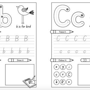 Kindergarten Alphabet Worksheets - Etsy